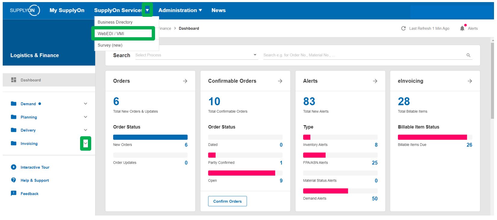 Cruscotto Nuovo: Fatture (ZF) | SupplyOn Support Center